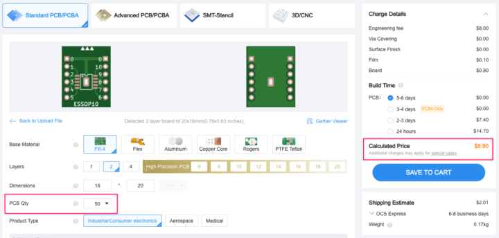 【電子工作 / PCB】ちょっと珍しい？ESSOP10パッケージのピッチ変換基板(DIP化基板)を作ってみました！JLCPCBにお任せ面付けで ...